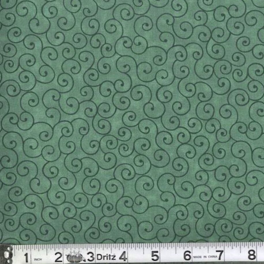 108" Curly-Q Green - 108 Quilt Backings